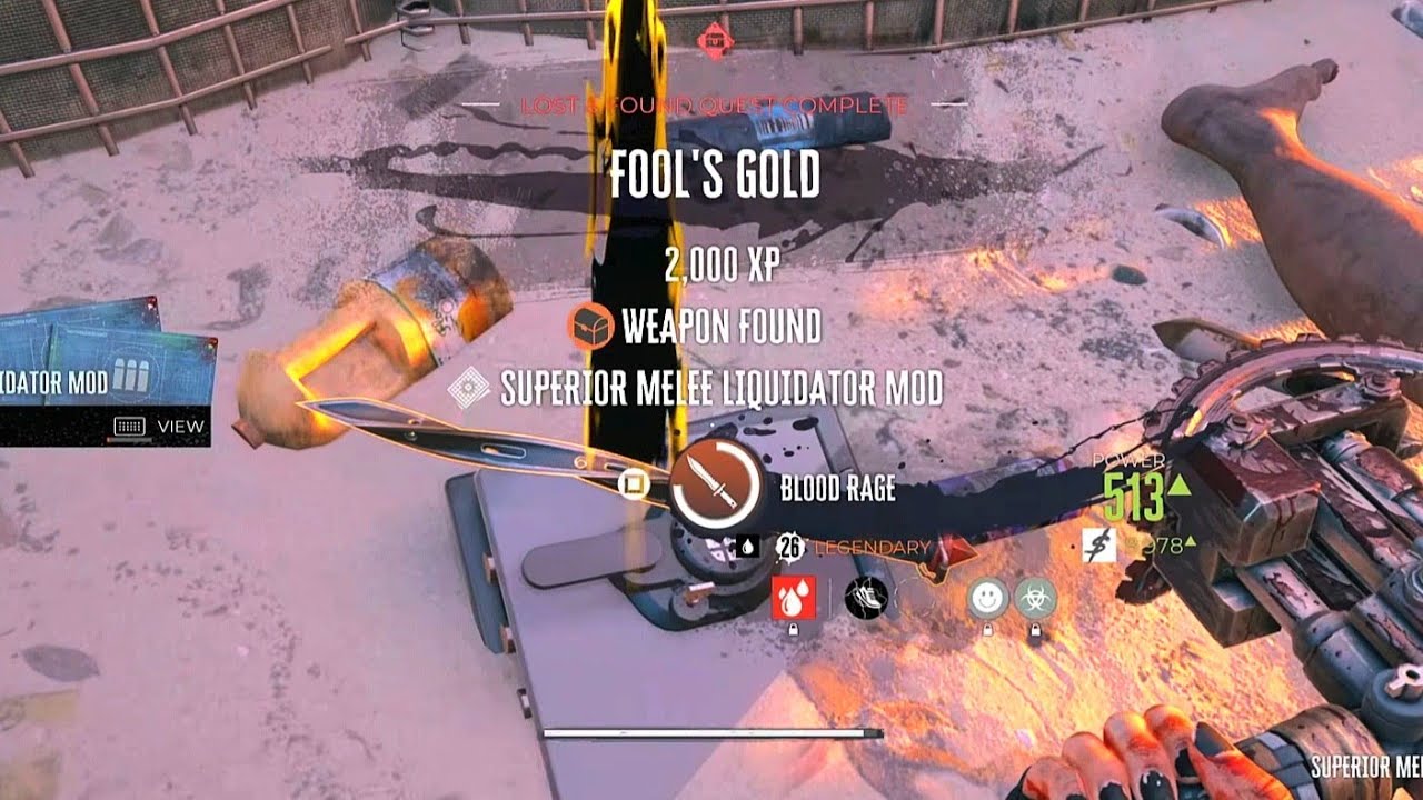 Dead Island 2 | Lost & Found: Fool's Gold Walkthrough | BLOOD RAGE LEGENDARY KNIFE - YouTube