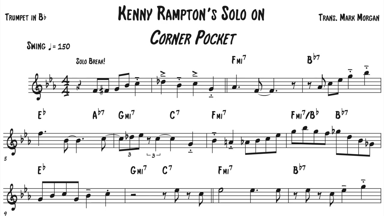 Kenny Rampton's Improvised Solo on Corner Pocket - YouTube