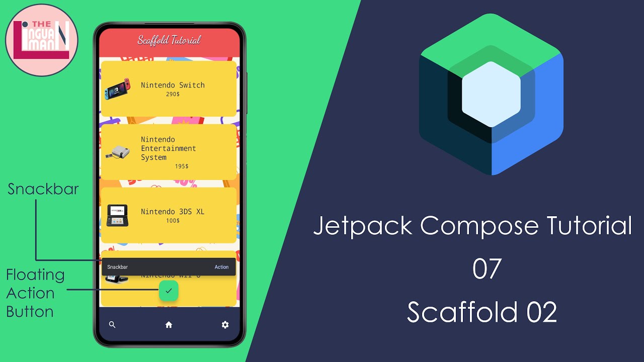 07 Jetpack Compose Tutorial Scaffold Snackbar And Floating Action Button Youtube 2656