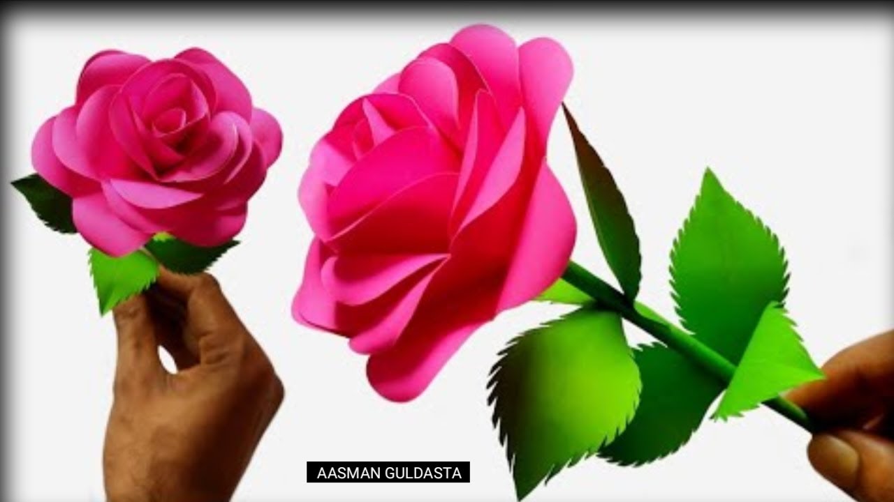 HOW TO MAKE _- Diy _- A Paper_- Rose_- Flower / Paper Craft (Aasman ...