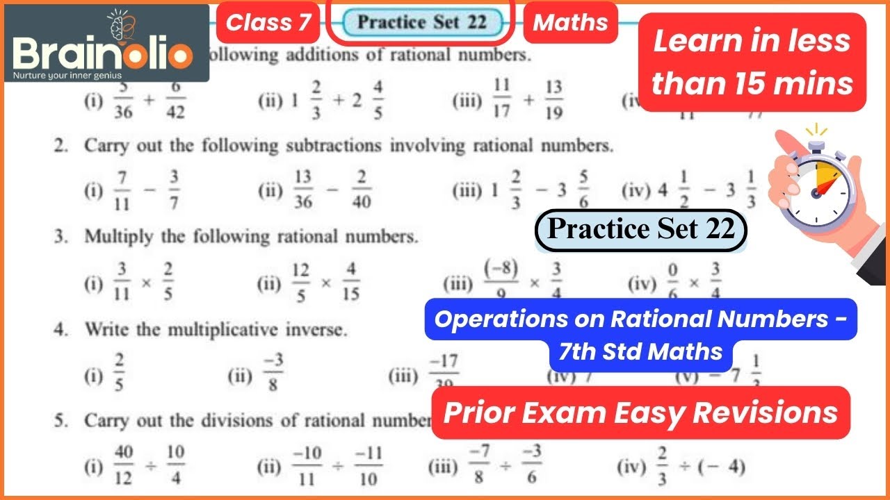 Operations on Rational Numbers | Class 7 Maths | Chapter 5 | Practice ...