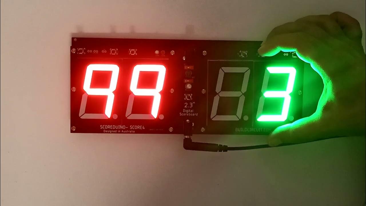 Arduino Scoreduino based 4 digits digital Scoreboard SCORE4 - 2.3"- RED AND GREEN. Common Anode ...