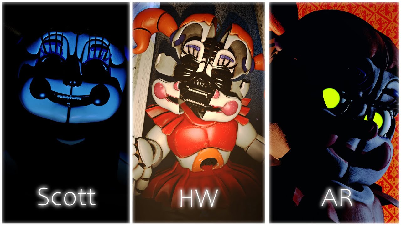 FNAF SL Animatronics Comparison - Original, HW & AR - YouTube