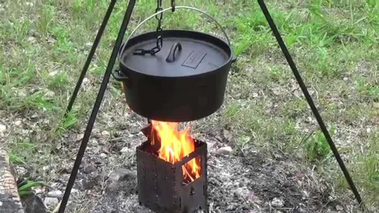 Dutch Oven Beef Stew with Bush Box Stove by the River - YouTube