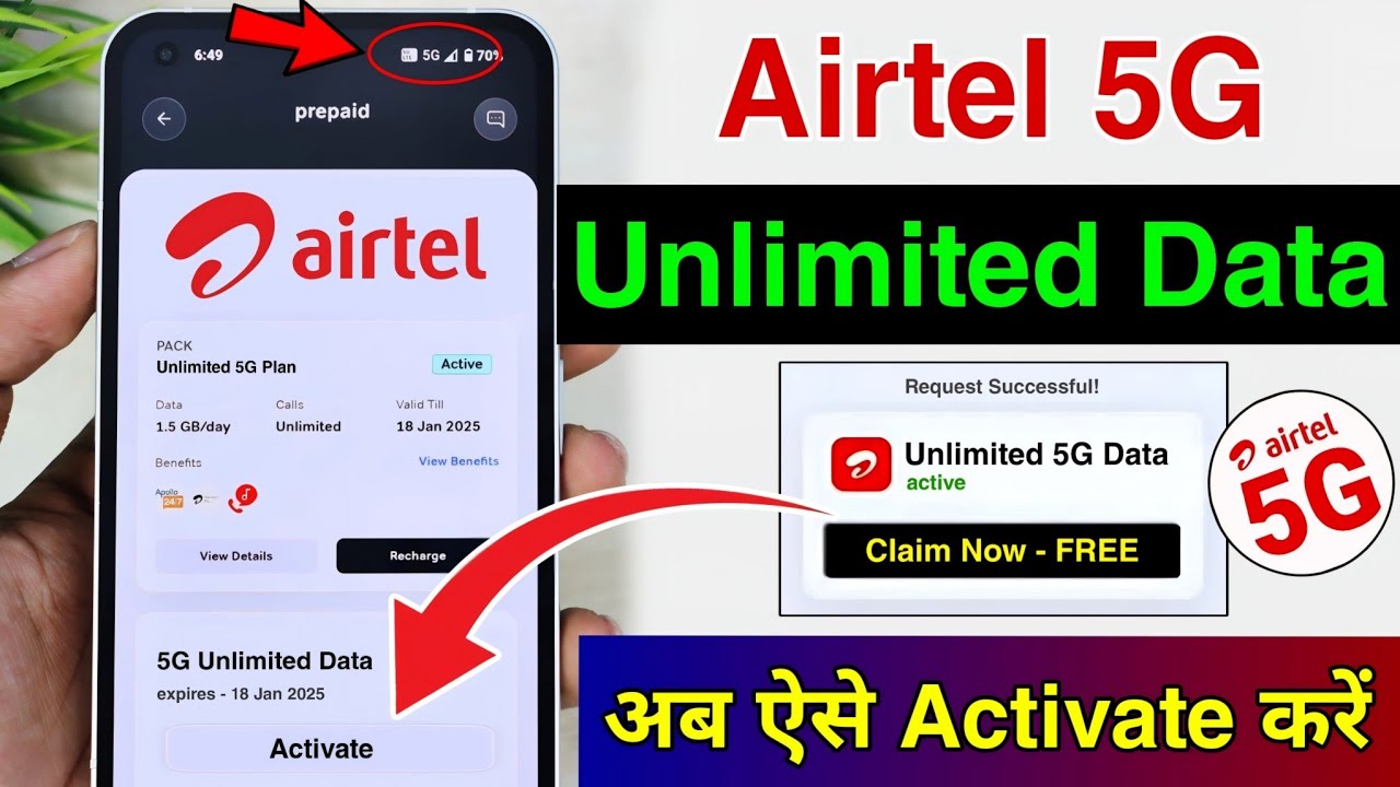 Airtel 5g activate kaise kare 2025 | how to activate airtel unlimited 5g data 2025 | 5g setting ...