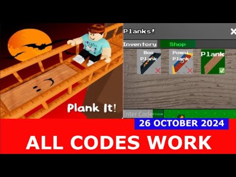 *ALL CODES WORK* Plank It! ROBLOX | OCTOBER 26, 2024 - YouTube