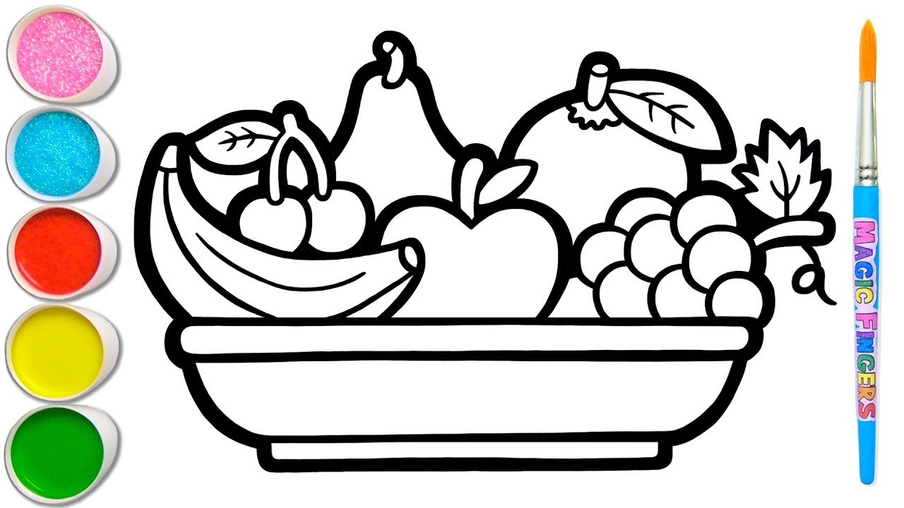 Fruits drawing, Painting and Colouring for kids and toddlers | Art and ...
