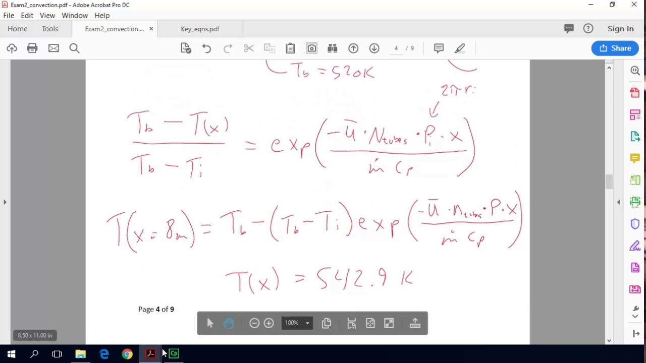 Heat Transfer Crash Course: Example exam problem: Finding fluid outlet ...