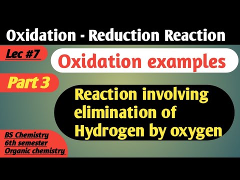 Reaction involving Replacement of hydrogen by oxygen || oxidation ...