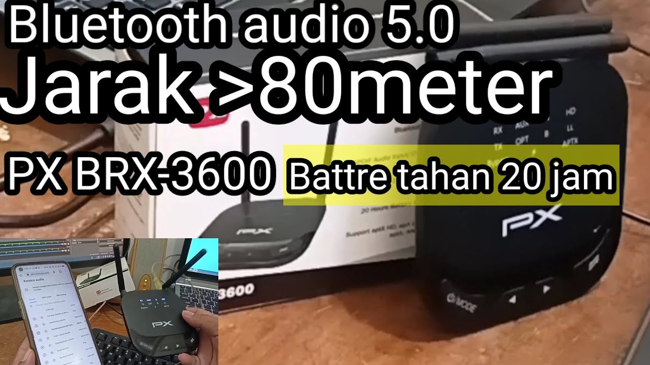 Solusi PX BRX-3600 Bluetooth Transmitter & Receiver batrre tahan 20 jam ...
