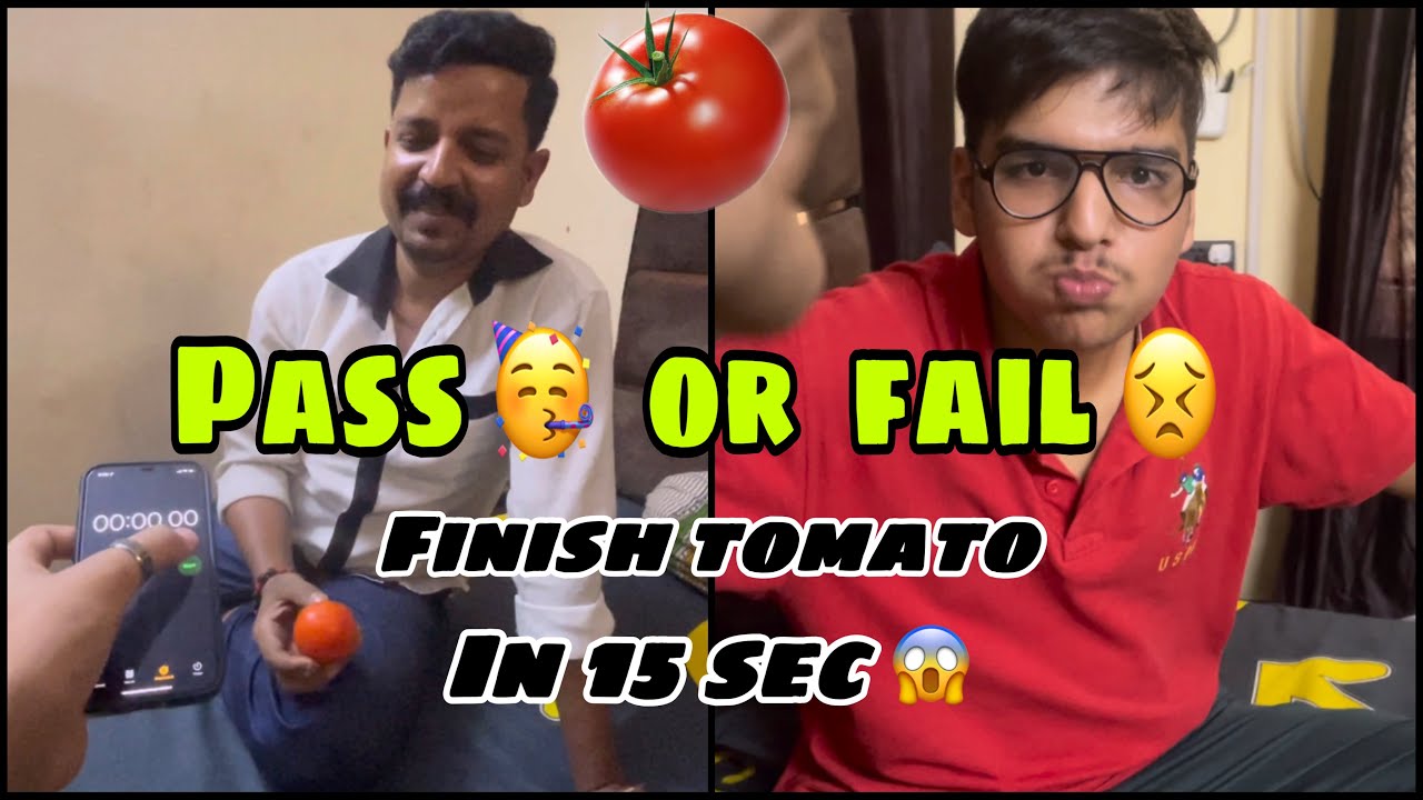 Tomato challenge between tau and me 🍅👍😂 || tomato challenge game ...