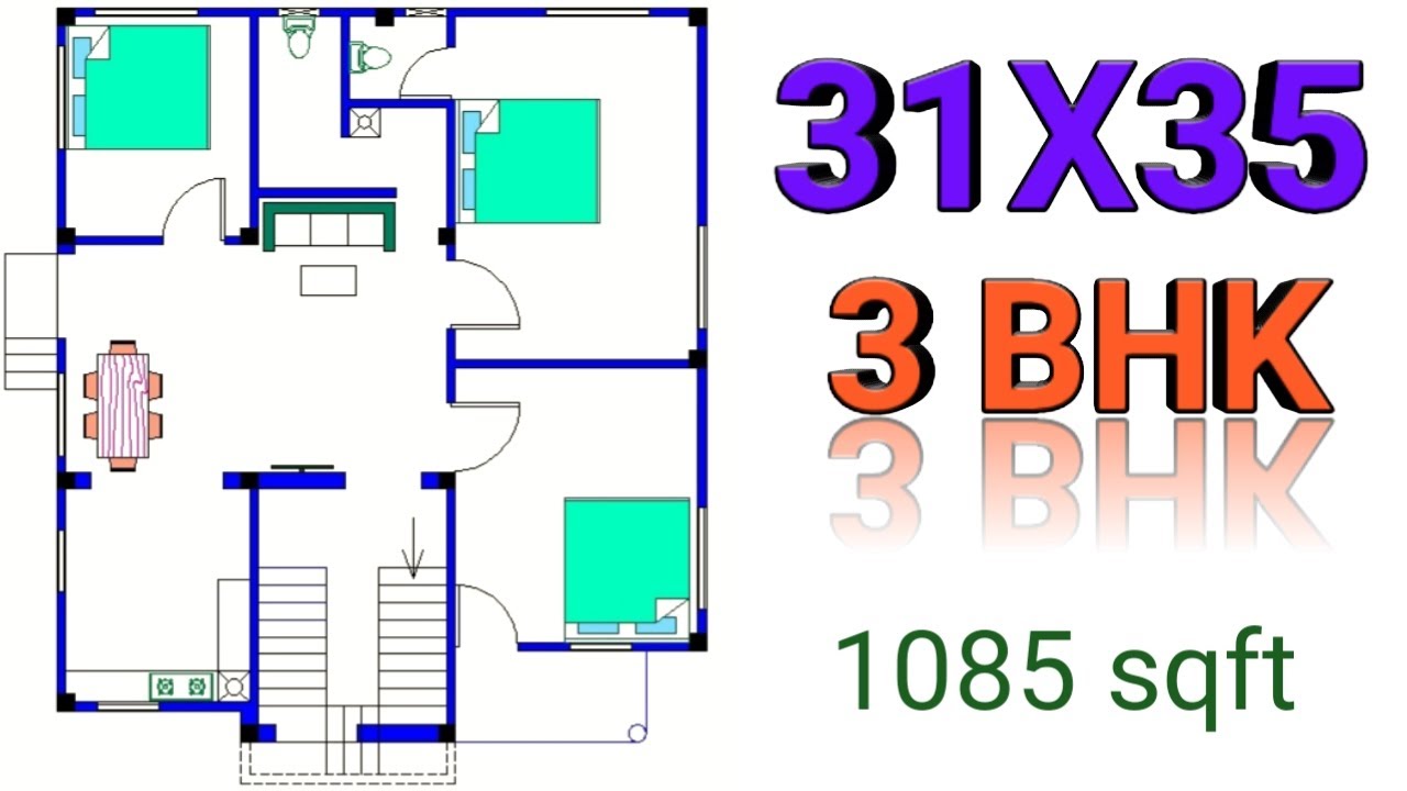 31*35 house plan|31*35 ghar ka naksha kaise banaye|1085 sqf building ...