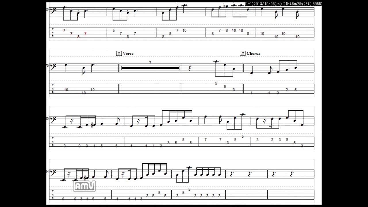 YUI Cooking ベースTAB譜 - YouTube