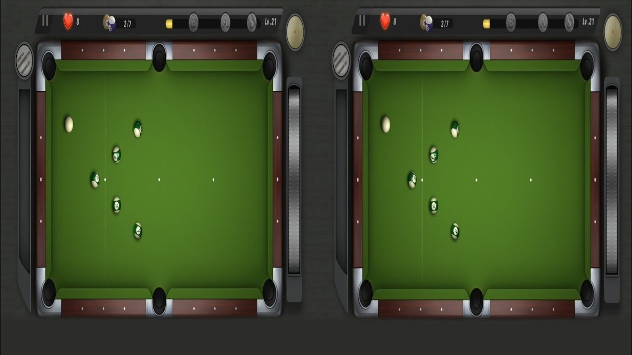 Split Screen Pool Game SBS 🎱 8 Ball Billiards gaming app 3D not 360 ...