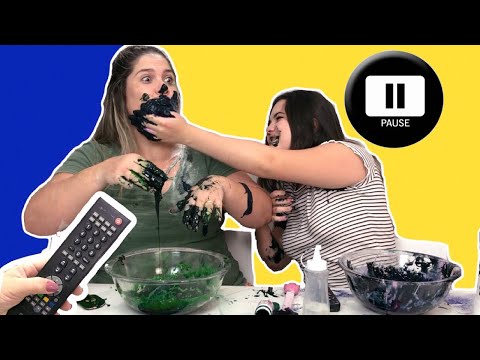 DESAFIO DO PAUSE FAZENDO SLIME - DEU RUIM!