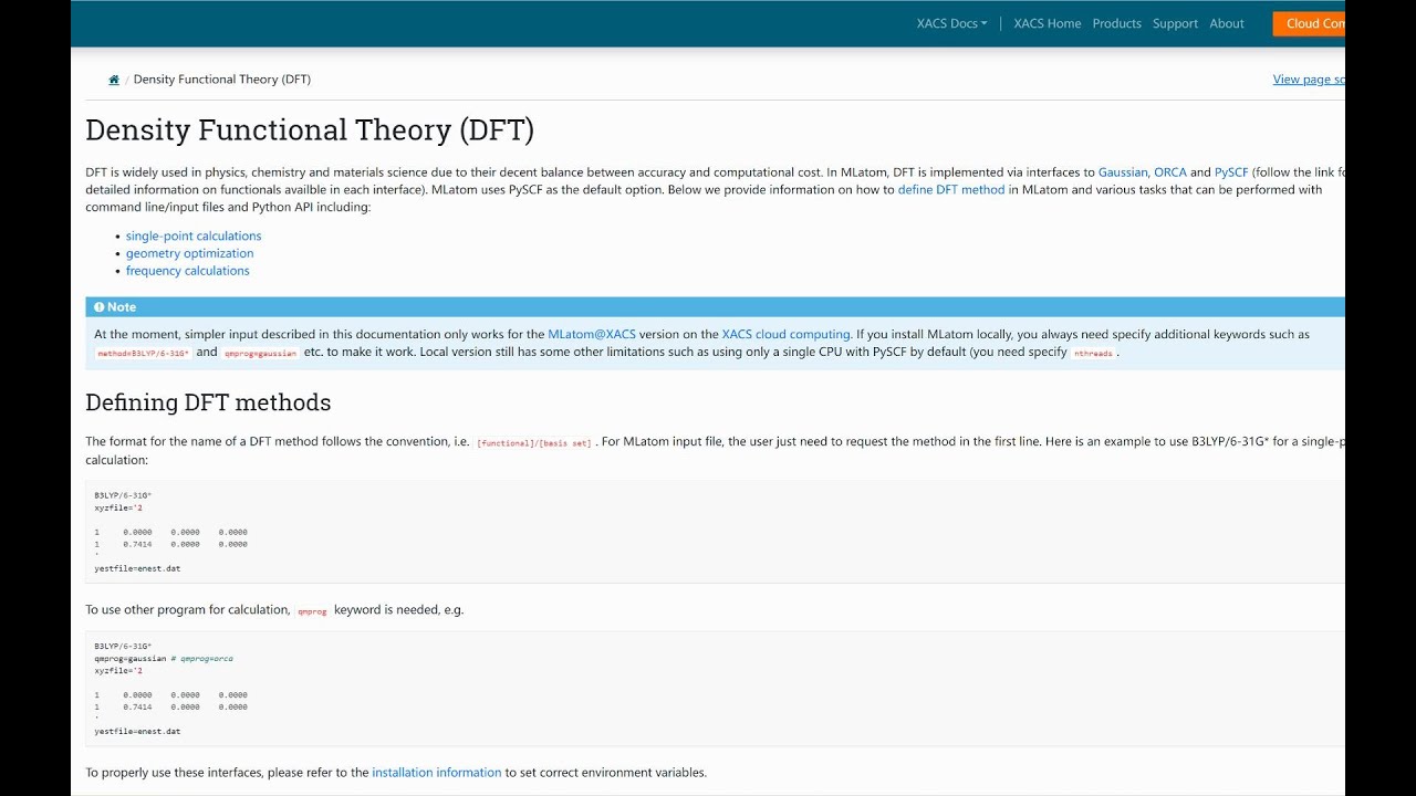 DFT calculations online on XACS cloud! - YouTube