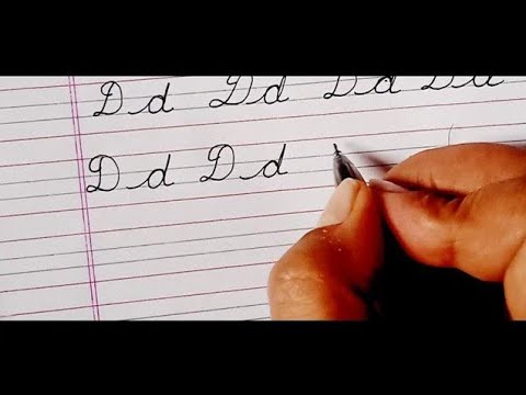 How can we Write small & Capital D in Cursive writing | Practice of ...