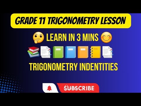 TRIGONOMETRY IDENTITY GRADE 11 - YouTube