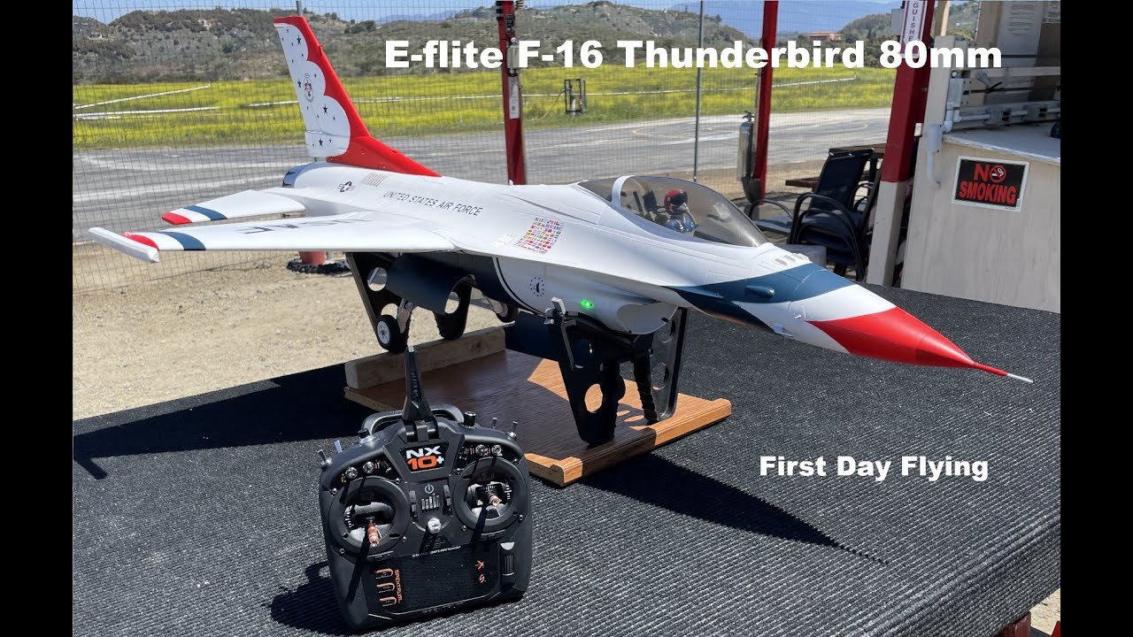 Flying the Eflite F 16 Thunderbird 80mm EDF jet - YouTube