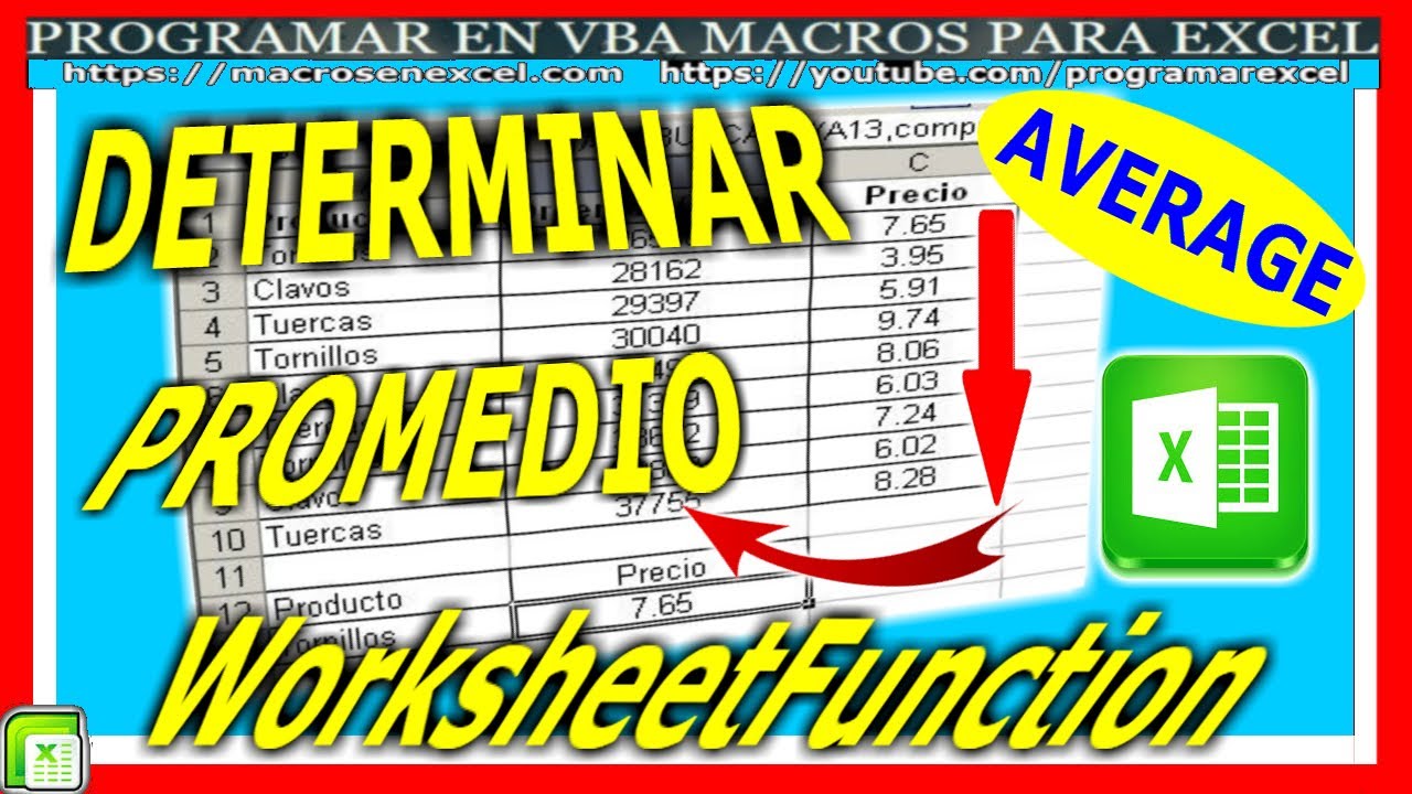 129 Como SACAR El PROMEDIO AVERAGE Con WorksheetFunction En EXCEL 129-como-sacar-el-promedio-average-con-worksheetfunction-en-excel