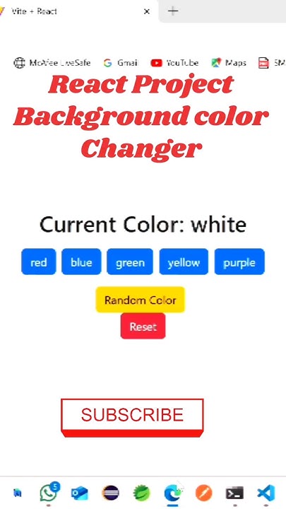 Background color changer | React Project | Beginners | coding | Frontend | fullstack ...