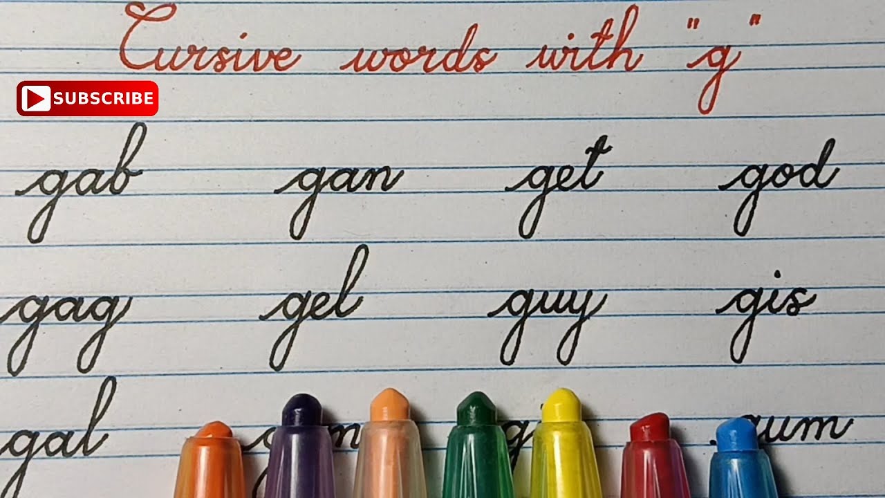 Cursive Handwriting Practice | Words Start With Letter "g" | Cursive ...