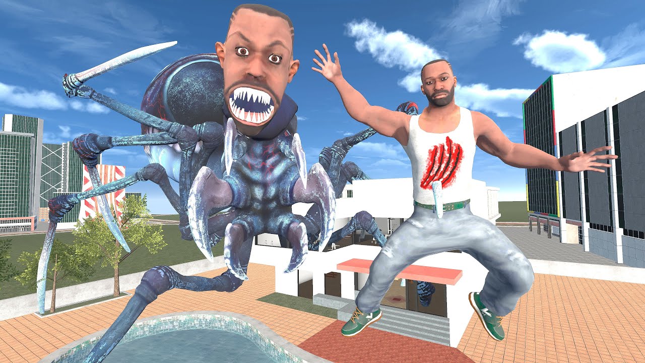 Franklin Became Infected Spider Monster In Indian Bike Driving 3d - YouTube