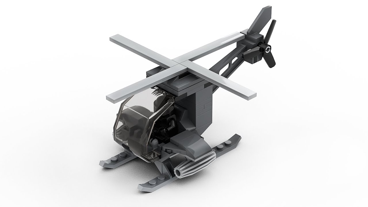 LEGO Light Military Helicopter MOC Tutorial - YouTube