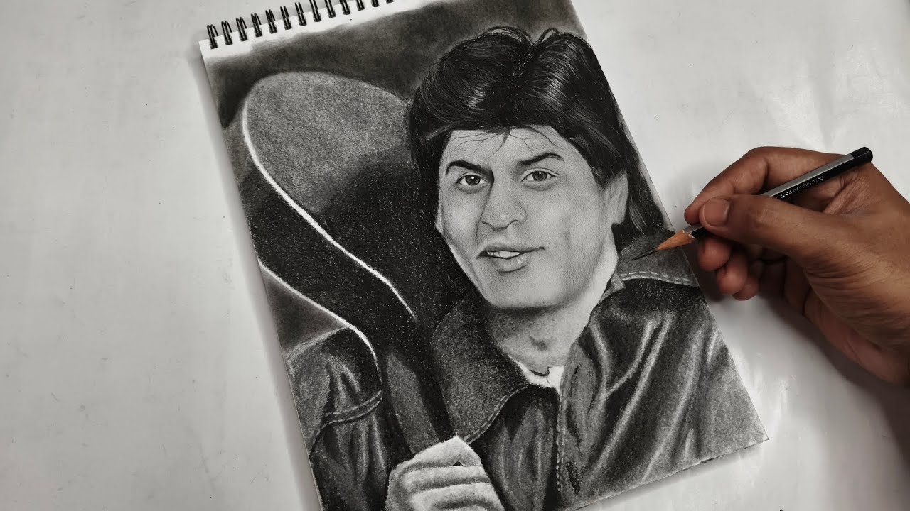 How to draw Shah Rukh Khan | Shah Rukh Khan drawing tutorial - YouTube