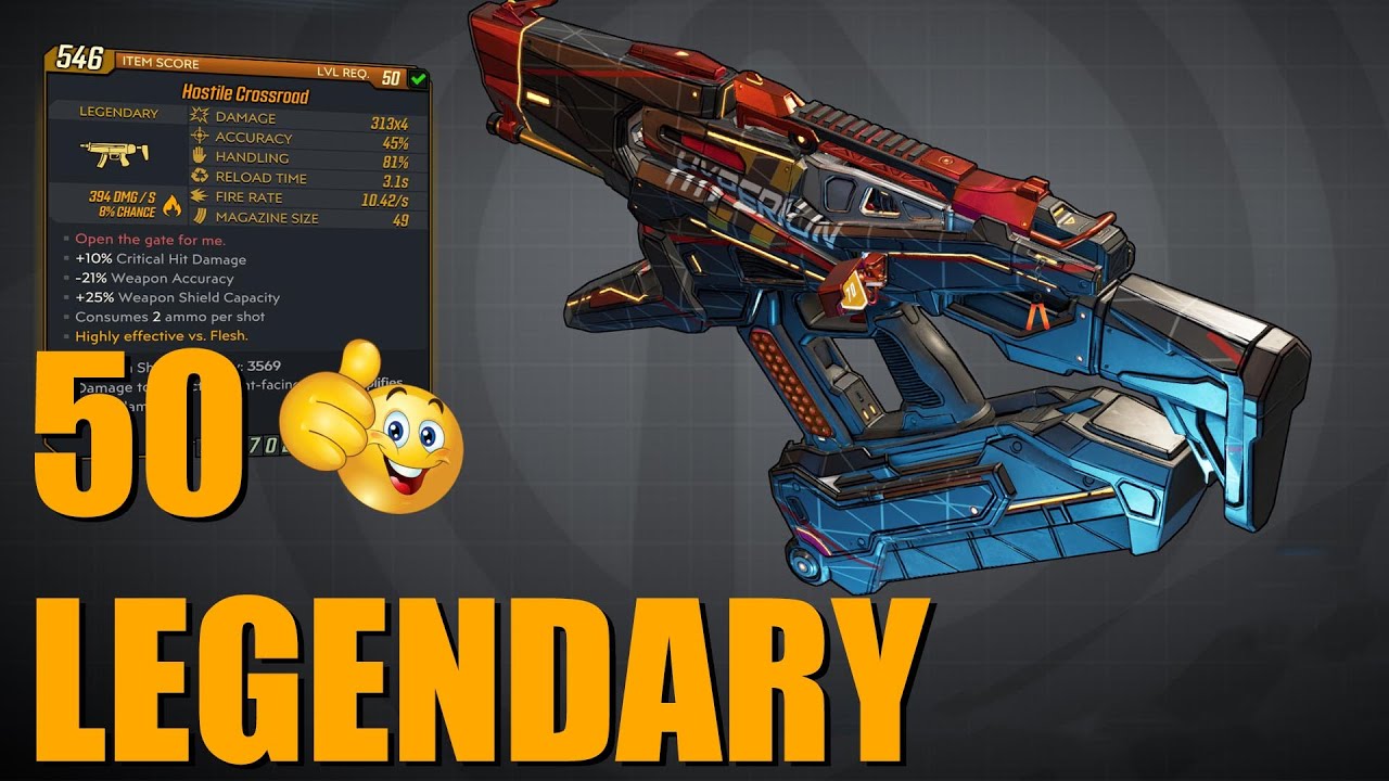 Borderlands 3 LEGENDARY [50] - CROSSROADS SMG - YouTube