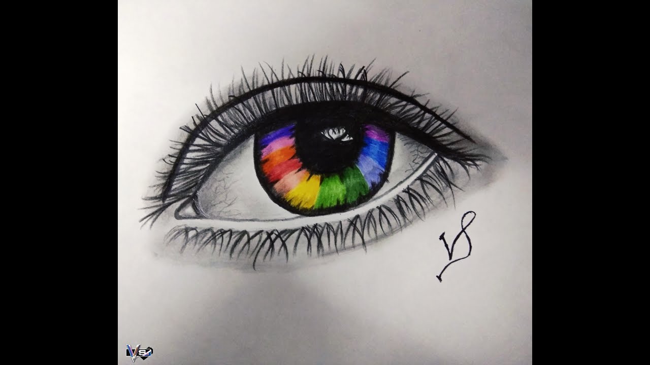Rainbow Colored Eye Drawing