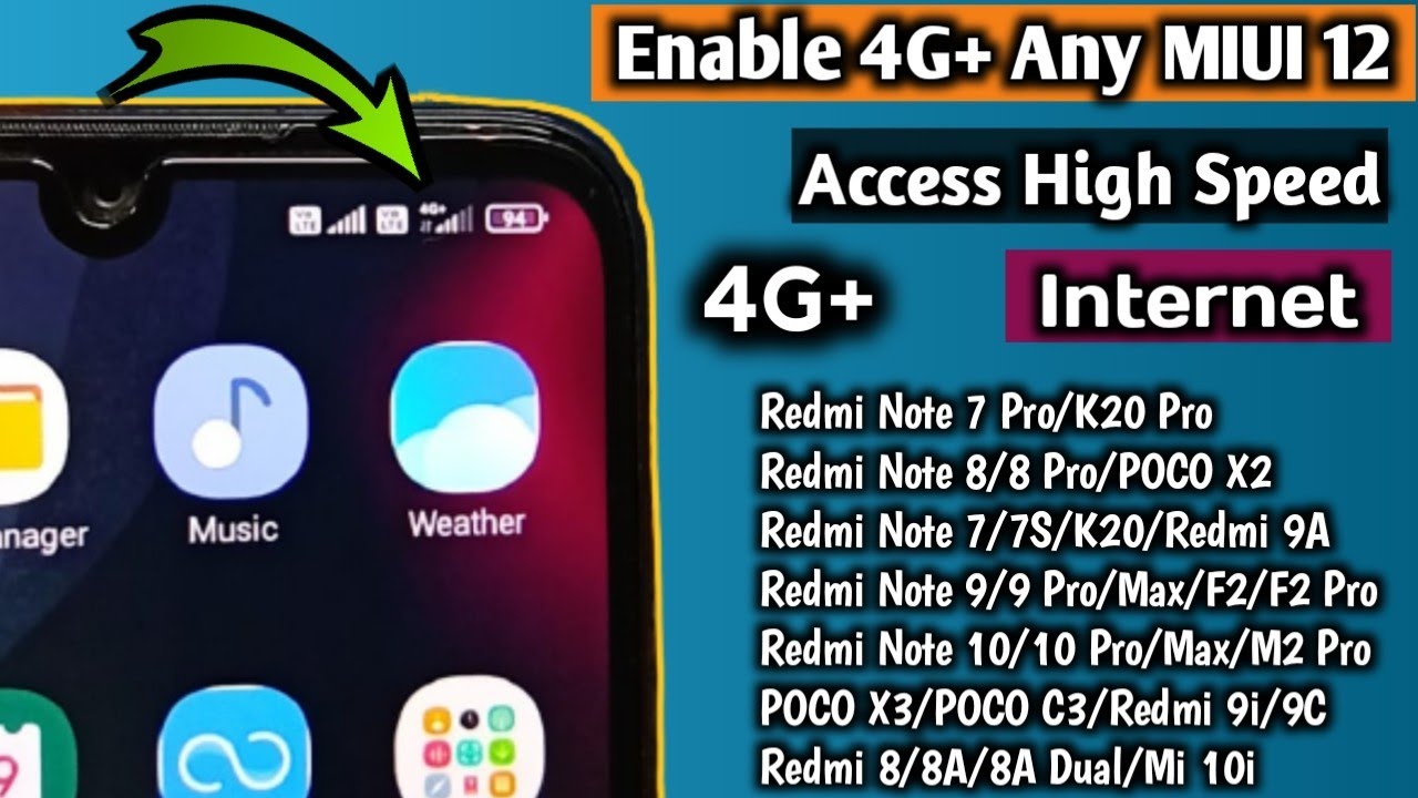 Enable 4G+ Network in Any MIUI 12 Device Enable This Setings to Start ...