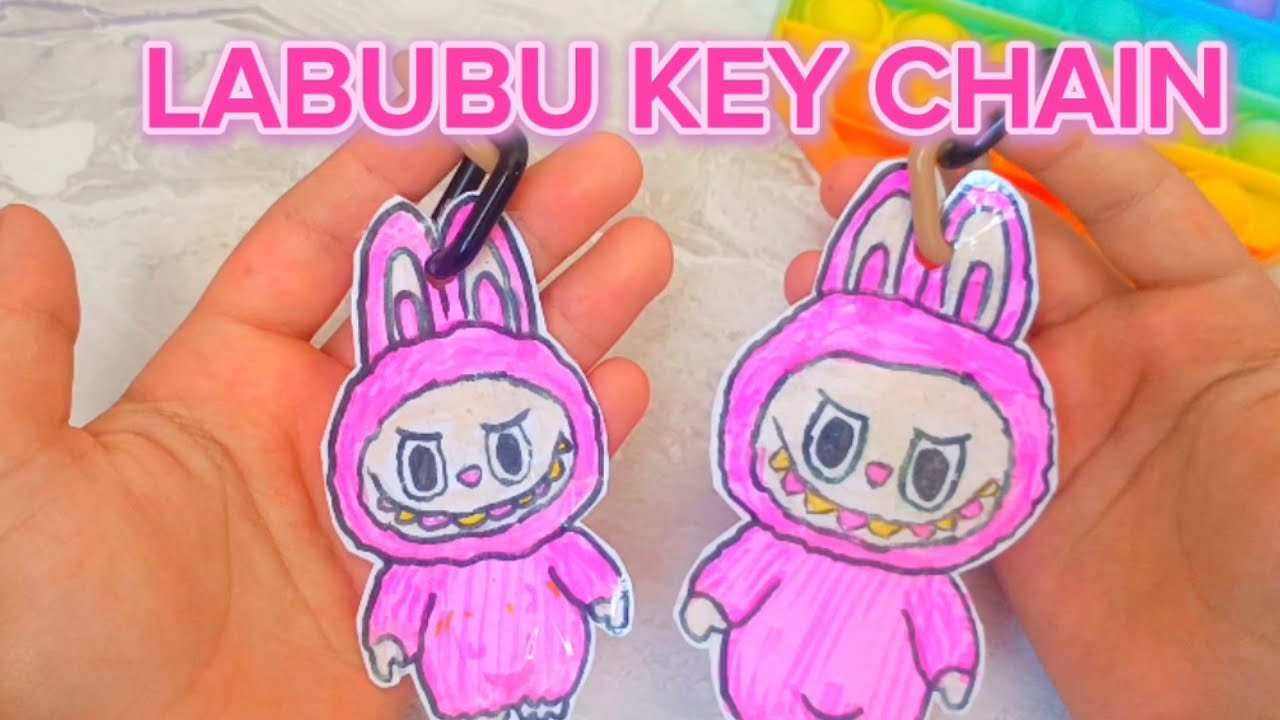Cute Paper Labubu Keychain/Easy Craft With Paper - YouTube