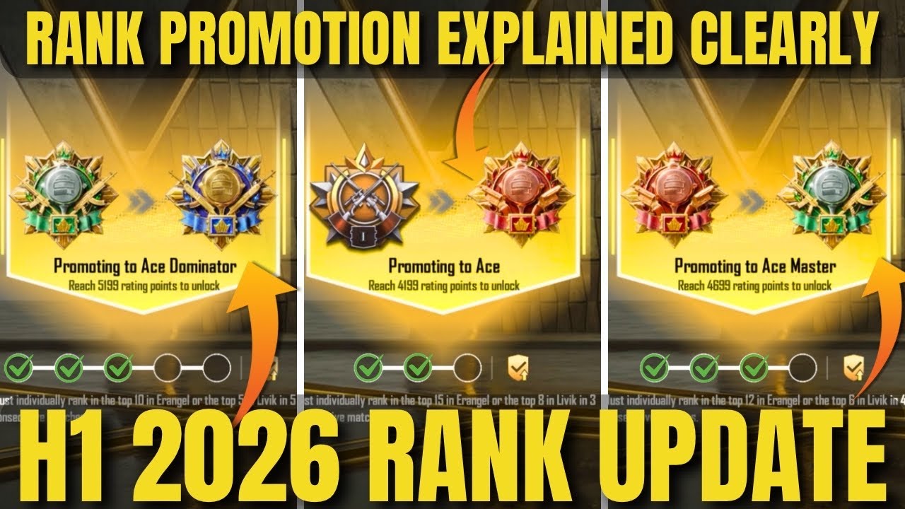 HOW TO COMPLETE RANK PROMOTION IN PUBG MOBILE H1 2026 SEASON | RANK ...