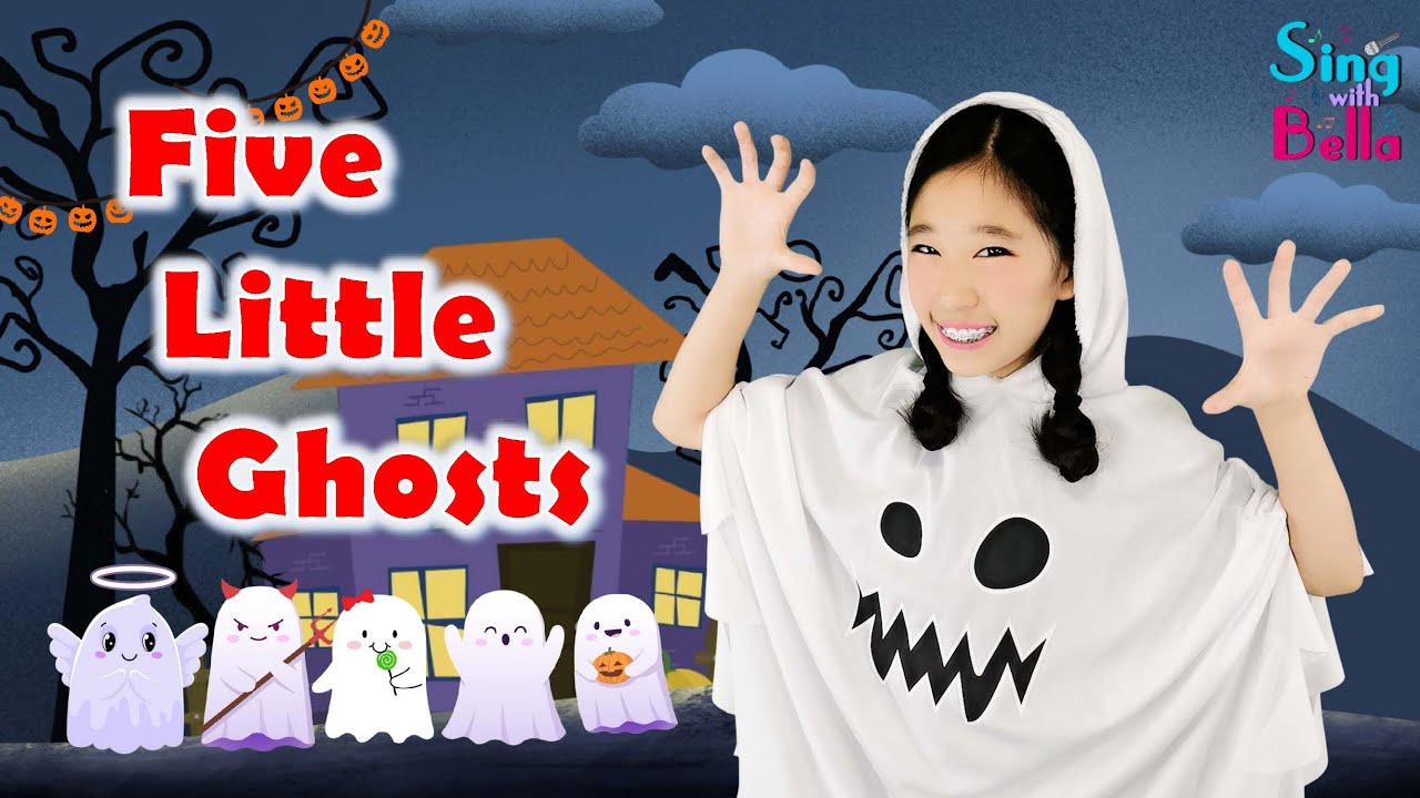 Five Little Ghosts with Lyrics and Actions | Kids Halloween Songs ...