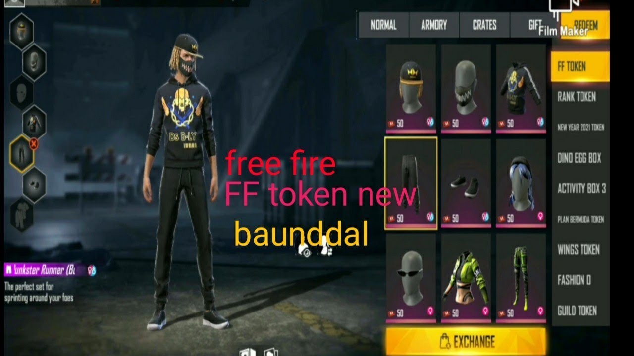 free fire new FF token bandal free fire ff token new dress - YouTube