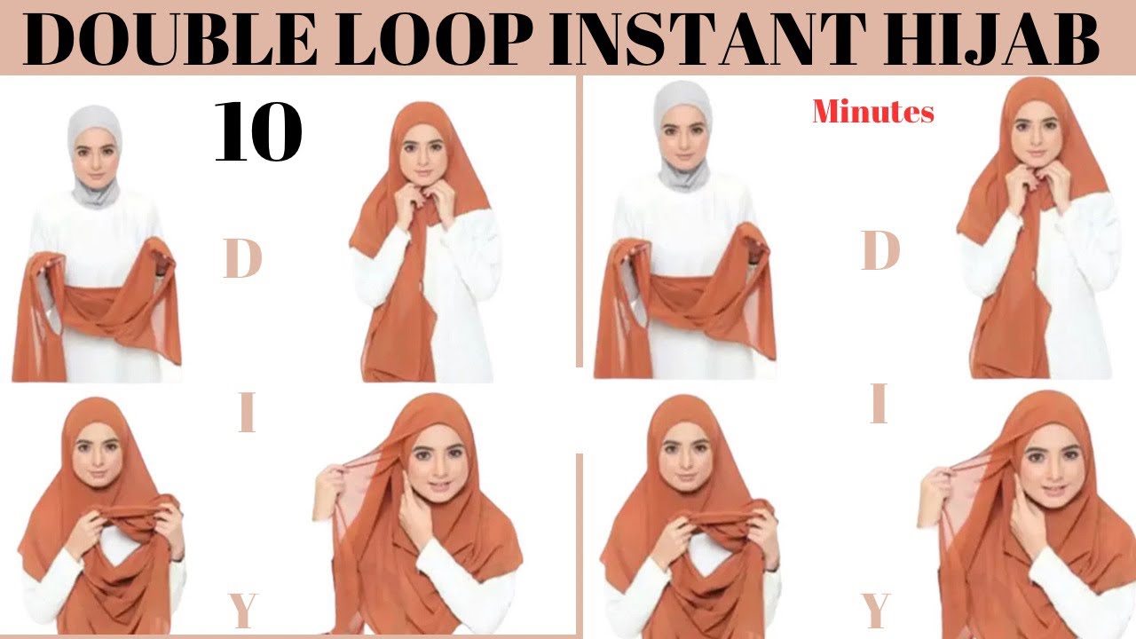 How To Cut And Sew A Double Loop Instant Hijab | DIY - YouTube