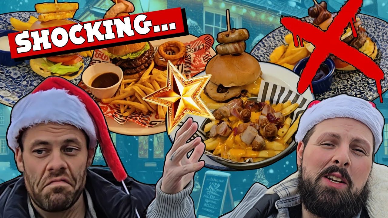 We tried EVERY Pub BURGER for CHRISTMAS... #worst #pub #food - YouTube