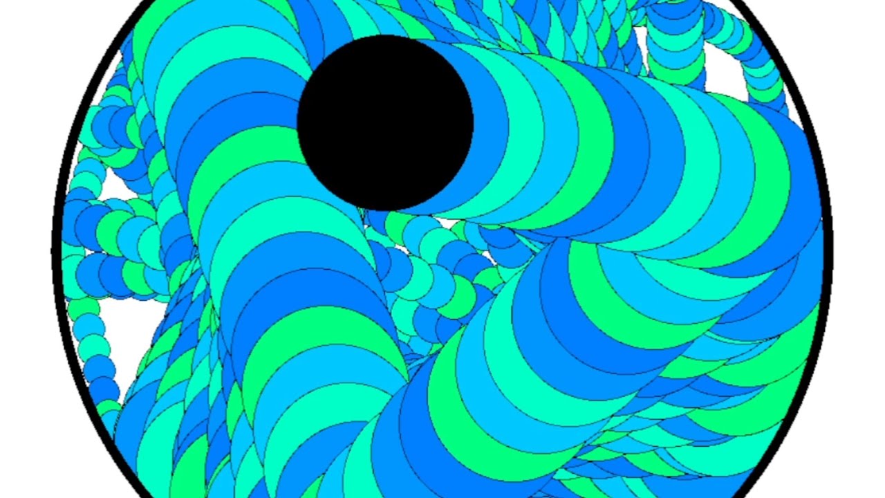 Bouncing ball making musical sounds with colourful traces - YouTube