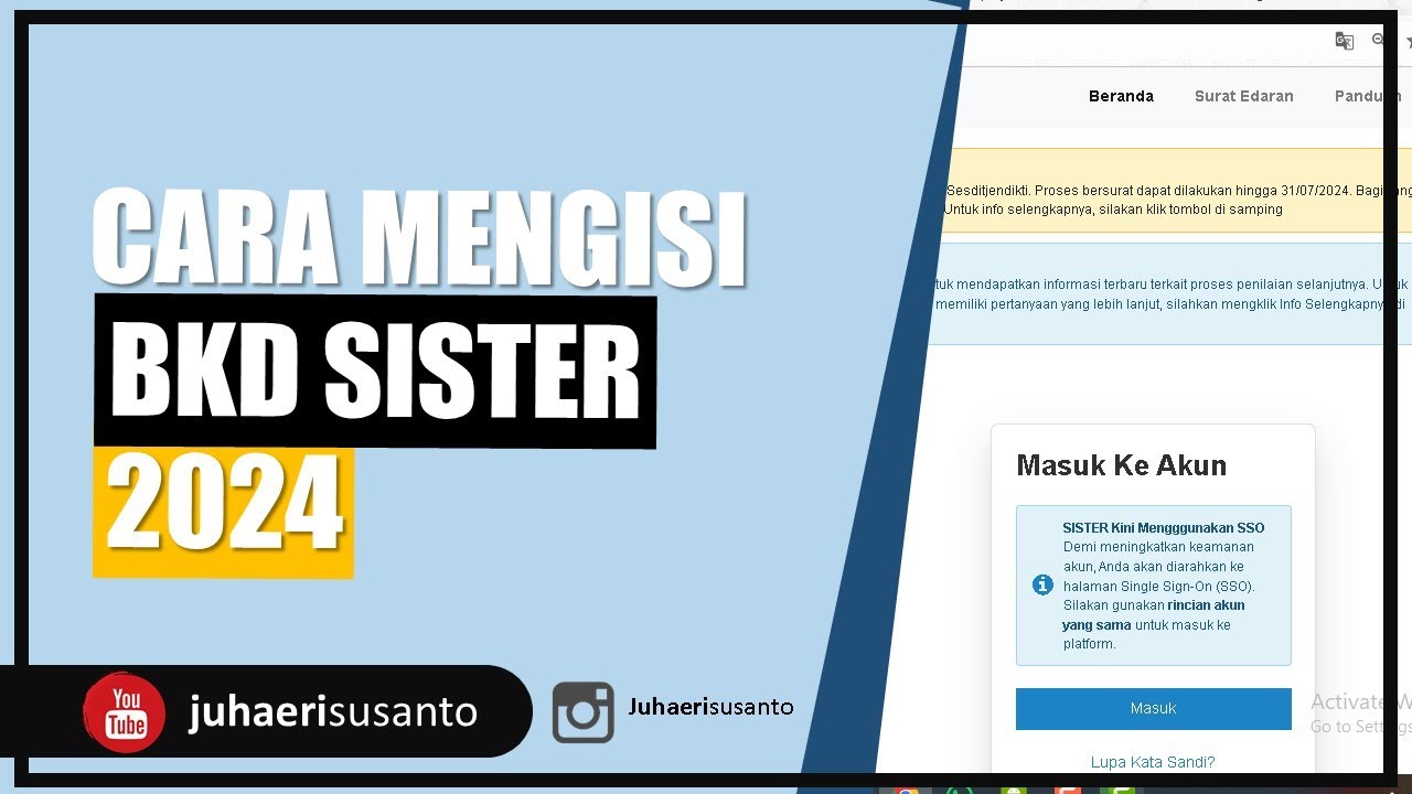 Pengisian BKD SISTER Genap 2023 2024 - YouTube