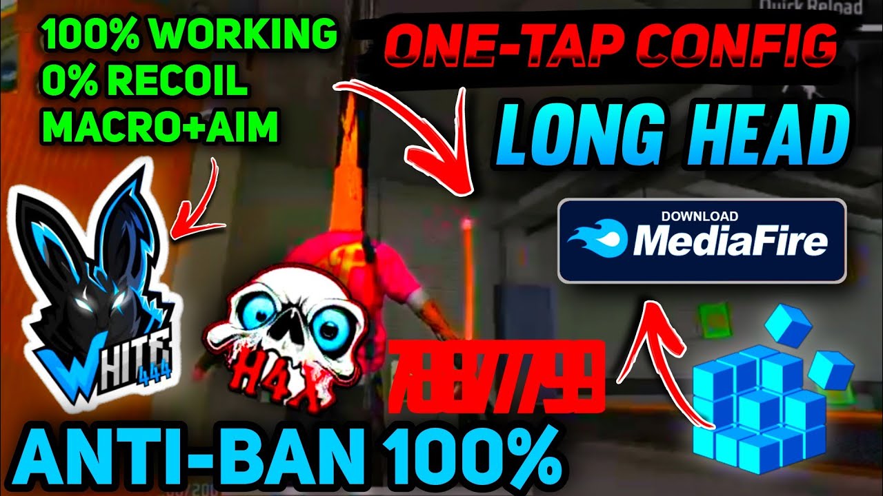 Free Fire Config File🎯🌠LONG HEAD After Update 25MB || REG EDIT + MACRO ...