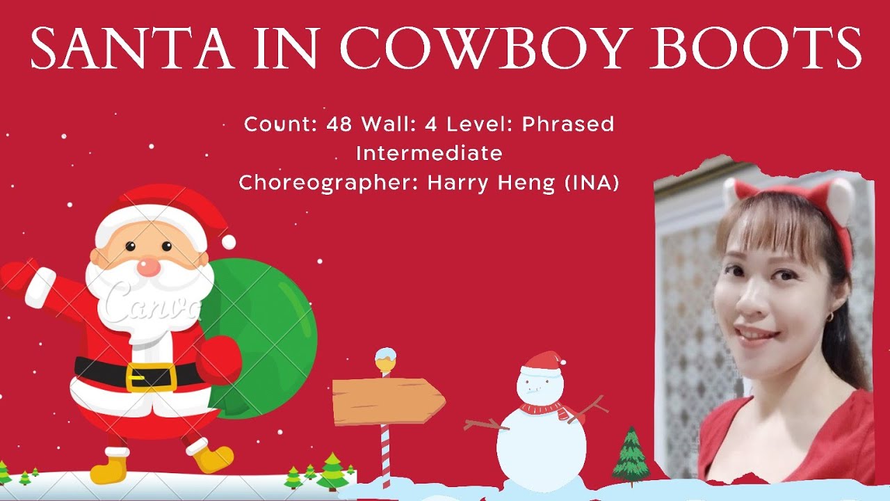 Santa In Cowboy Boots - Line Dance - YouTube