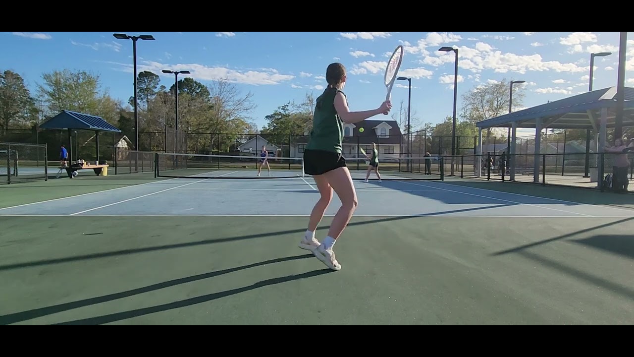 Abby 9th grade tennis Poplarville vs Bay High - YouTube
