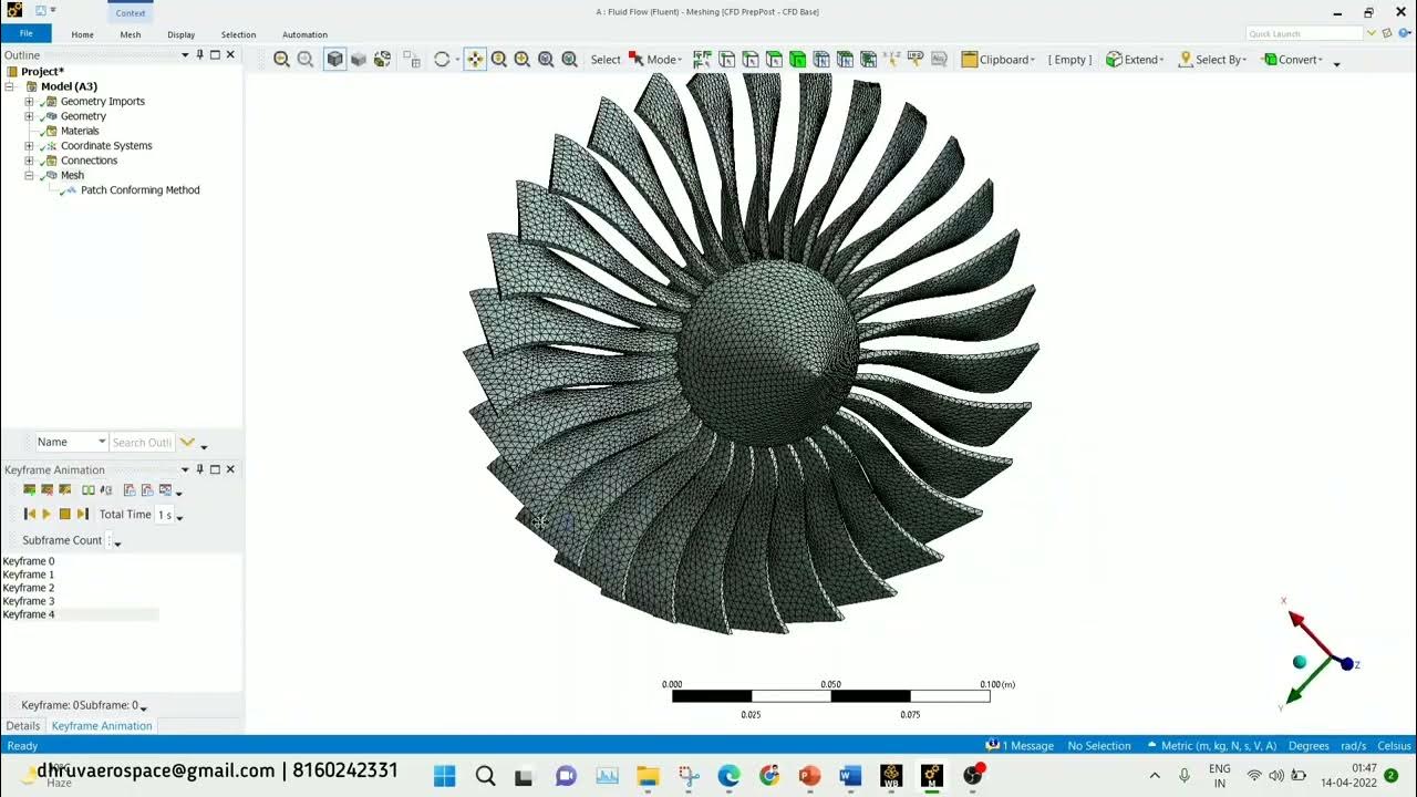 #ansys Meshing Tutorial - Keyframe Animation - How to create an animation - Ansys 2022 R1 - YouTube