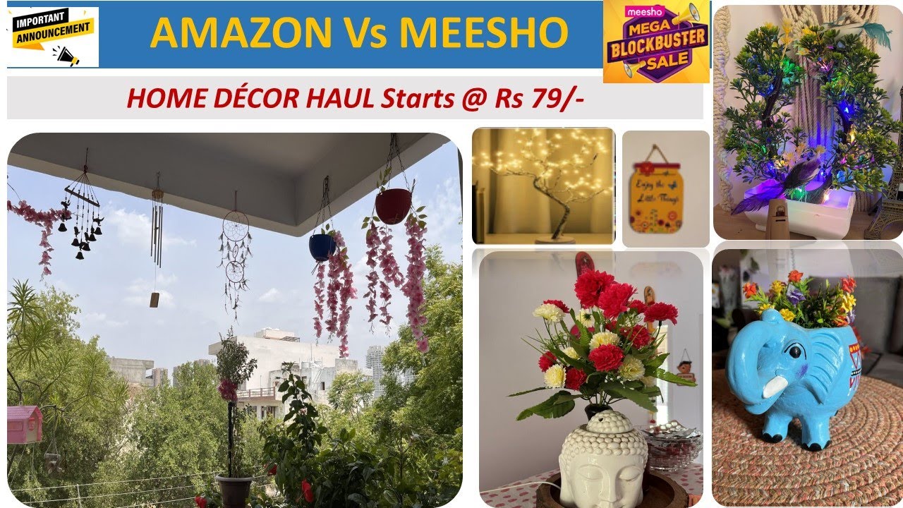 *HUGE* AMAZON Vs MEESHO Beautiful Home🏠 Decor Haul 💕starting ₹79/- ️ ...