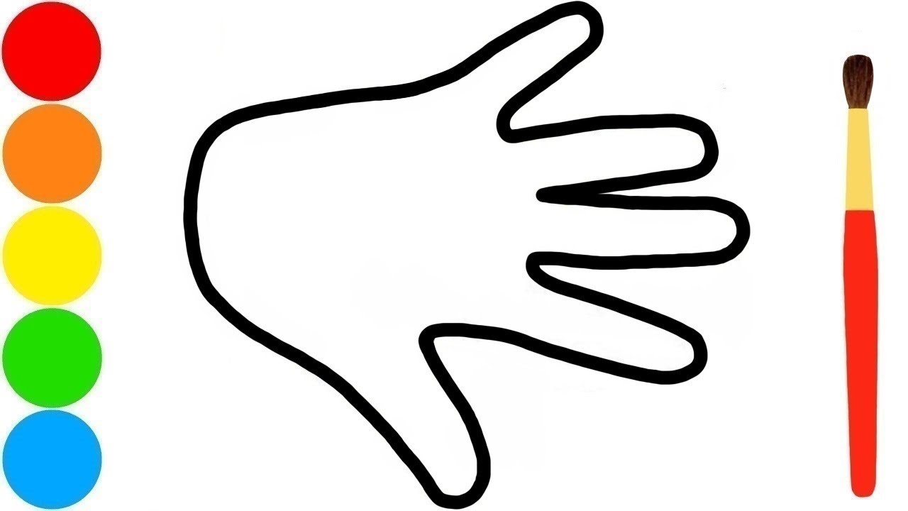 Coloring Hand with Paint and Drawing Video for Kids - YouTube