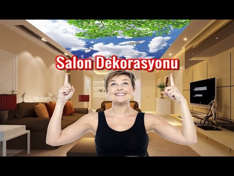 SALON DEKORASYONU DIY ( 3D Duvar Kağıdı Ve Gergi Tavan )