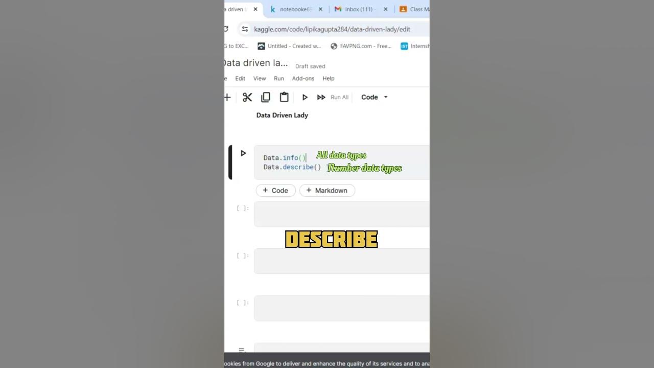 Difference between describe and info in data science #python # ...