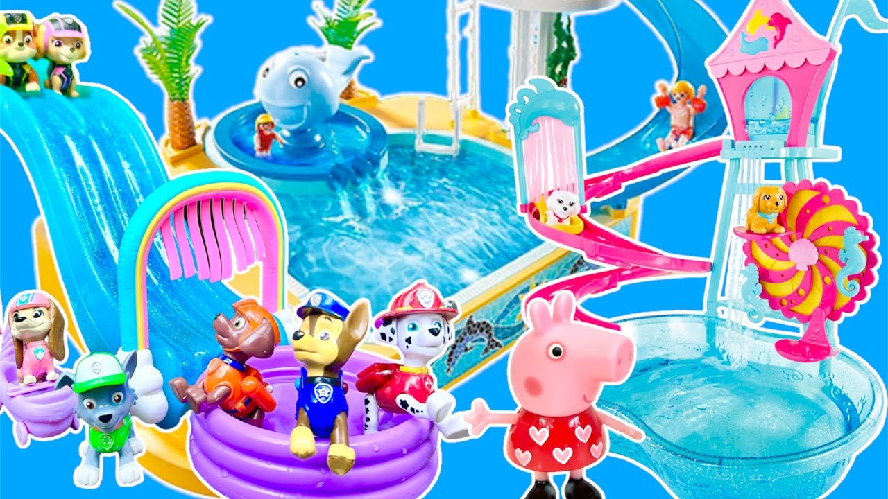 Best WATERSLIDES Pool Playsets Learning Videos For Kids PAW PATROL ...