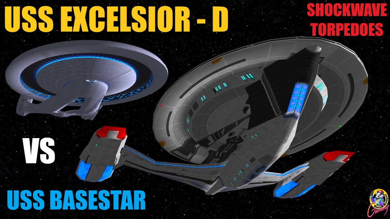 USS Excelsior D VS USS Basestar - SHOCKWAVE CHAOS!! - Star Trek Starship Battles - YouTube
